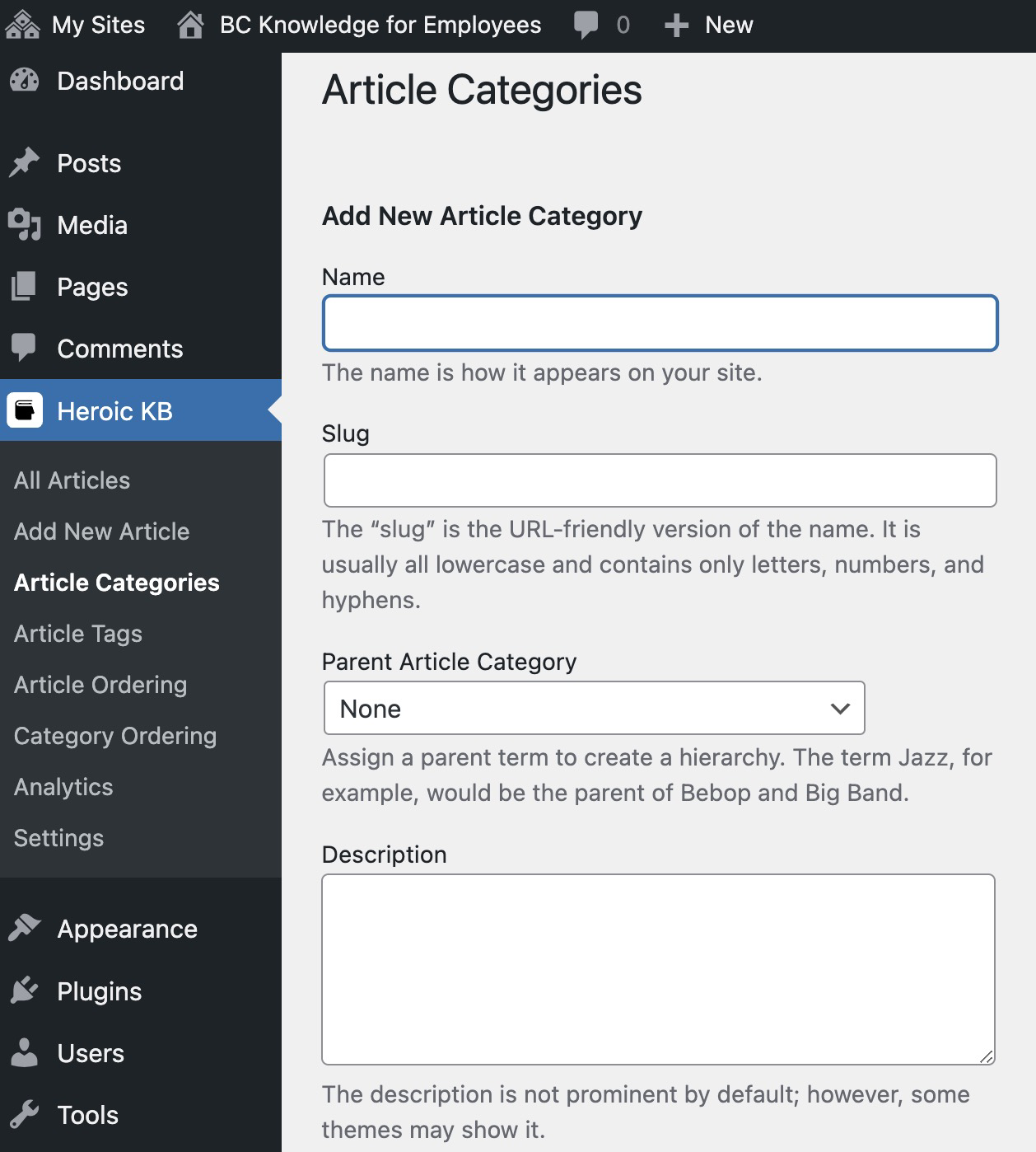 How do I create and manage categories? – BC Knowledge for Employees