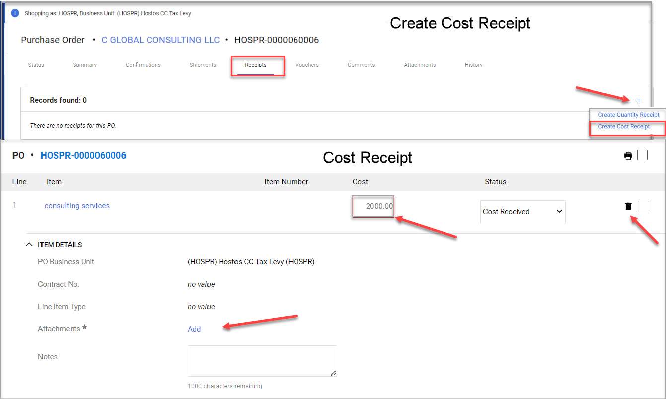 CUNYBuy: Create Receipt - BC Knowledge for Employees